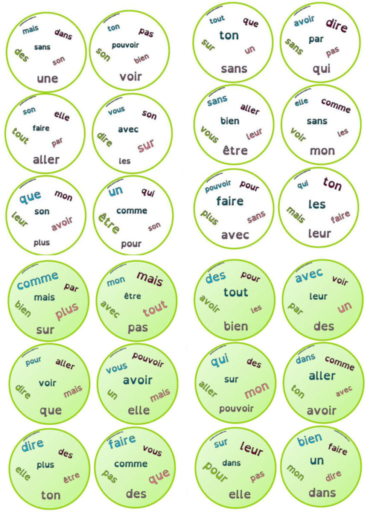 Dobble des mots fréquents_nouvelle version - Lire écrire compter