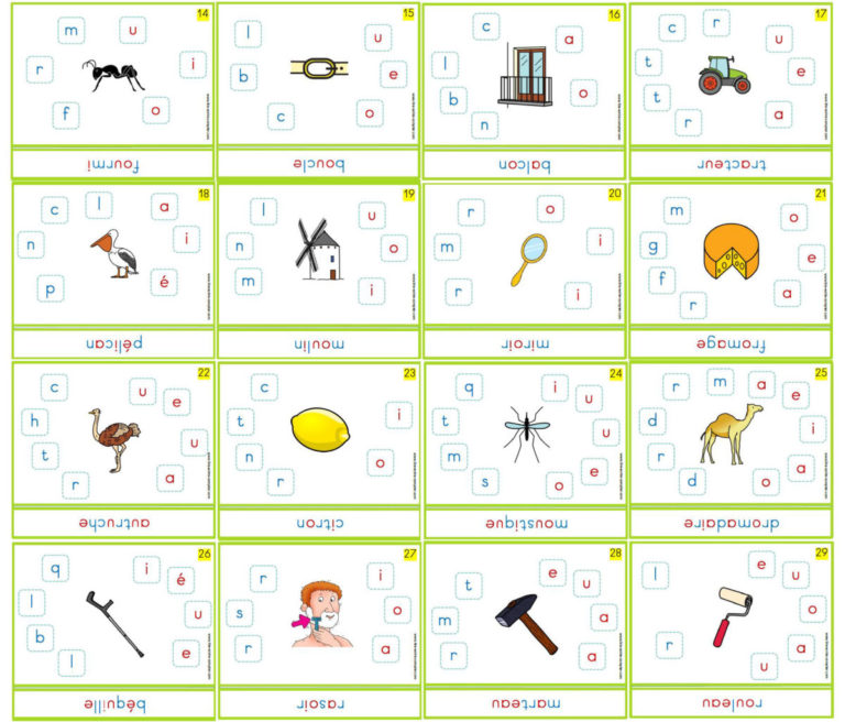 Cartes d'encodage séries 14 à 29 - Lire écrire compter